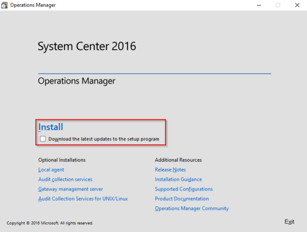 [TUTO] - SCOM 2016 : Insallation SCOM 2016 - SYS Advisor